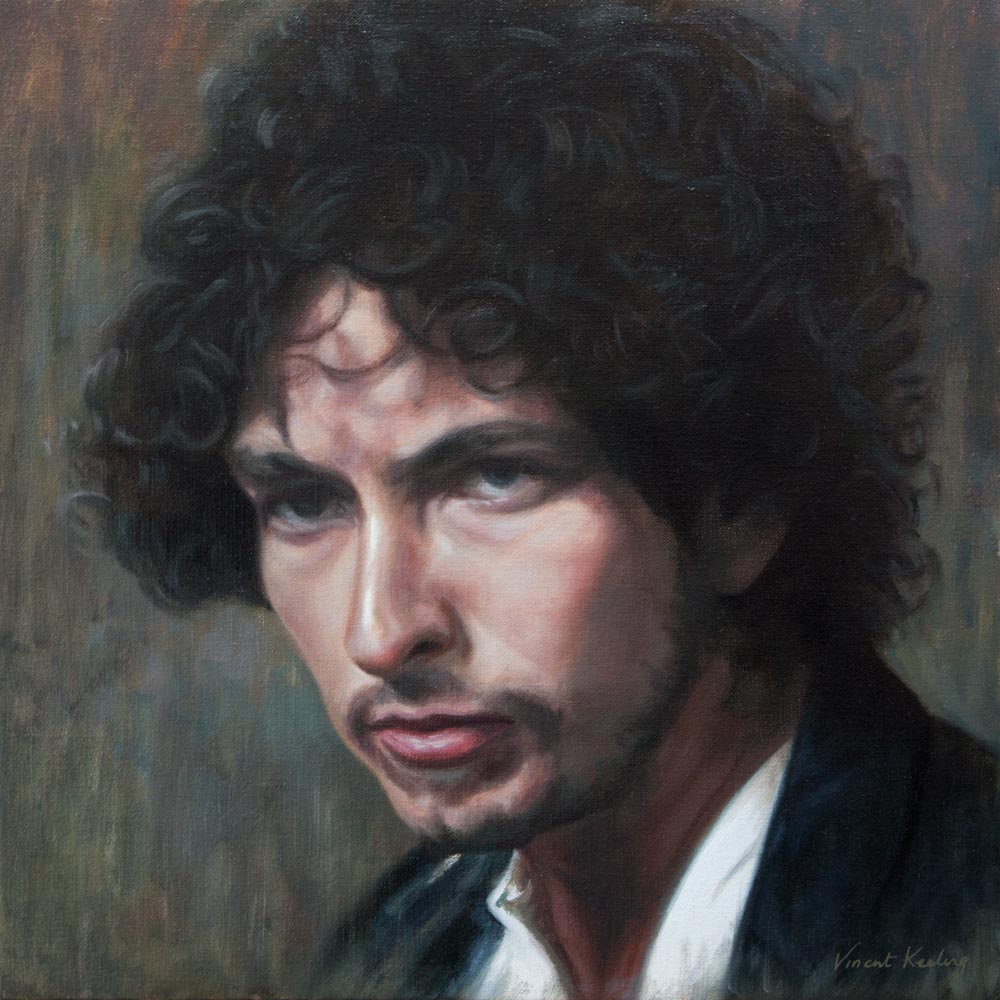 Bob Dylan: A portrait in colour - Oil Painting – Vincent Keeling